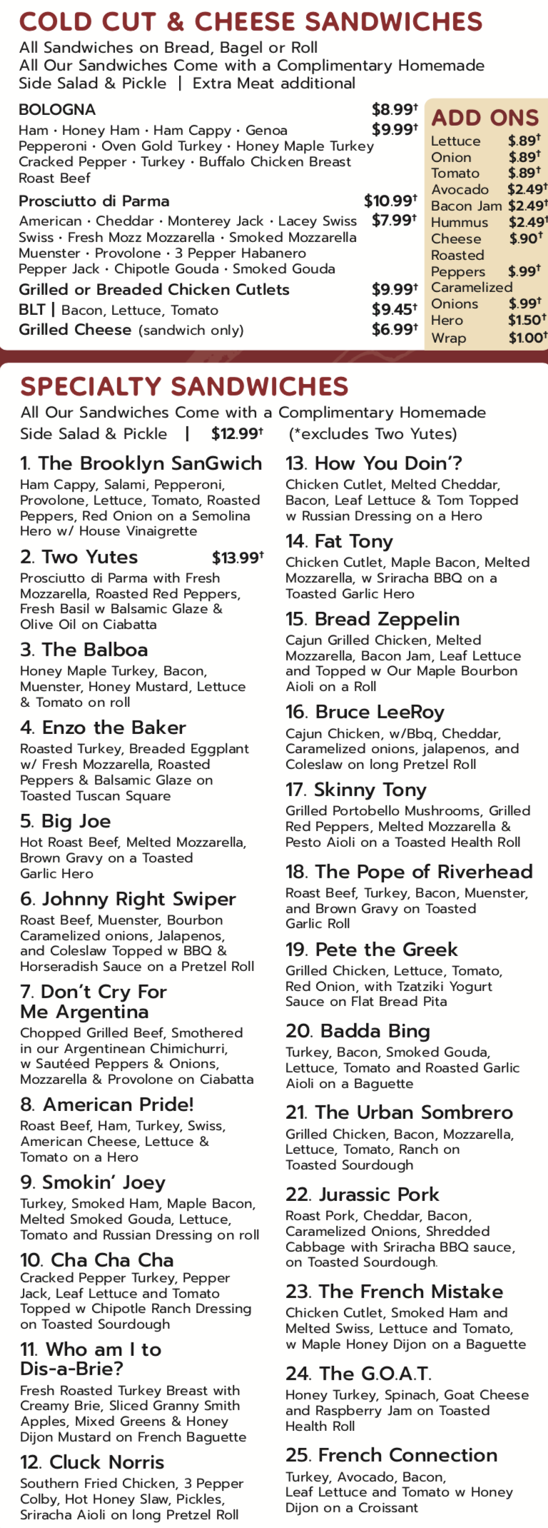 Menu - The Gourmet Bagel Co. – Riverhead, NY